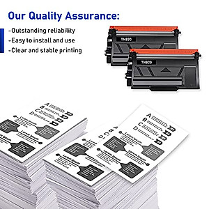 TN820 TN-850 Toner Cartridge 2-Pack: Compatible Replacement for Brother TN820 Black Toner Cartridge TN-820 TN 820 for HL-L6200DW MFC-L5850DW MFC-L5900DW MFC-L5700DW HL-L5100DN MFC-L6800DW Printer