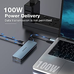 USB C Hub, USB C Adapter MacBook Pro/Air Ipad Pro Adapter, 6 in 1 with 4K HDMI Output, Compatible for Laptop, Surface Pro 8 and Other Type C Devices (PD 100W USB 3.0 TF Card Reader)