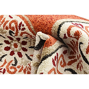 Unique Loom Outdoor Modern Collection Area Rug (2' x 6' 1" Runner, Terracotta/ Burgundy)