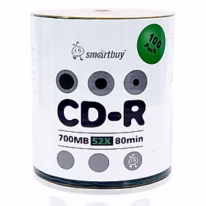 Smartbuy 200-disc 700mb/80min 52x CD-R Logo Top Blank Recordable Disc + Black Permanent Marker