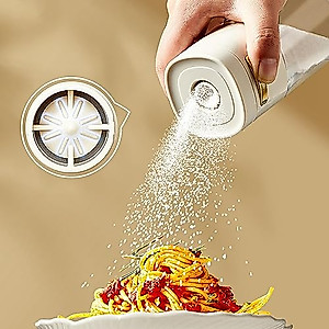 Gazechimp Press Type Measuring Salts Pepper Shakers, Quantitative Each Press, Spice Containers, Seasoning Jars for Kitchen, Sugar Shaker, Seasoning Shaker, White