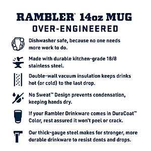 YETI Rambler 14 oz Stackable Mug, Vacuum Insulated, Stainless Steel with MagSlider Lid, Cape Taupe