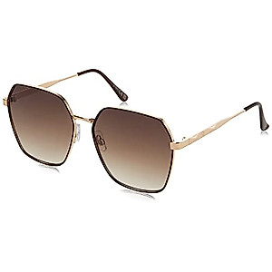 Jessica Simpson Women's J6094 Metal Hexagonal Sunglasses with UV400 Protection - Glamorous Sunglasses for Women, 60.5mm