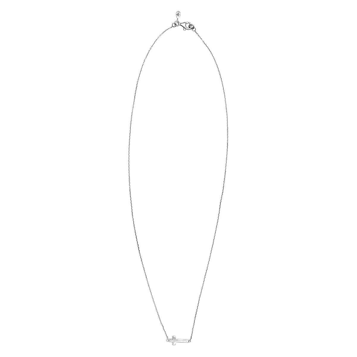 Silpada Sideways Cross Necklace for Women, White .925 Sterling Silver, Jewelry Gift Ideas, Simplex', 16"