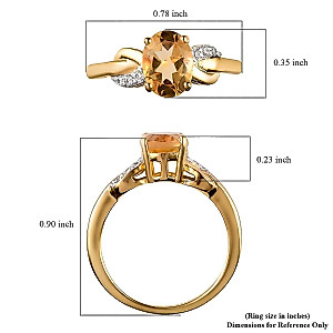 Shop LC Citrine Statement Ring for Women 14K Yellow Gold Plated 925 Sterling Silver Zircon Birthstone Jewelry Ct 1 Size 10 Birthday Gifts for Women