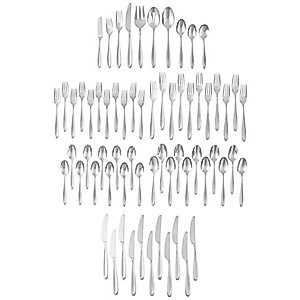 LENOX Cantera 65-piece Flatware Set, 10.2 LB, Metallic