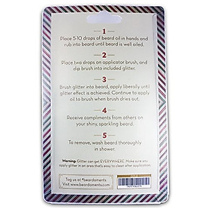 Glitterbeard by Beardaments- Beard Glitter with Beard Oil and Brush - 4 Colors Available (Green)