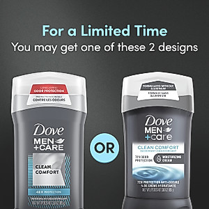 DOVE MEN + CARE Deodorant Stick for Men Clean Comfort Aluminum Free 72-Hour Odor Protection Mens Deodorant with 1/4 Moisturizing Cream 3 oz