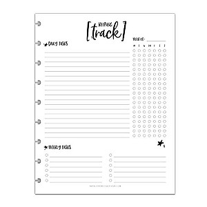 BetterNote Keeping Track Refill Pages for Discbound Notebook, Habit Tracker, Fits Disc TUL, Daily Weekly To Do, Happy Planner, ARC, Levenger Circa, Talia (Whimsy- 6 months, 9-Disc, 7"x9.25")