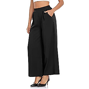 Arolina Women High Waist Wide Leg Long Pants Loose Fit Casual Palazzo Lounge Pants with Pockets