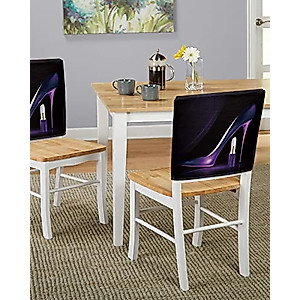 Dining Chair Back Covers, Purple Lipstick and High Heel Black Chair Covers Chair Slipcovers Protective Covers for Holiday Party Festival Decoration, Set of 4