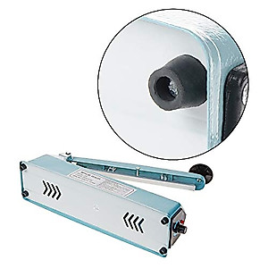 8" (200mm) Impulse Sealer 300w- Manual Plastic Poly Bag Heat Sealing Machine Closer Kit w/Adjustable Timer, Portable with Free Replacement Element Grip and Teflon Tape