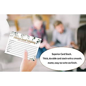 Greenery Advice And Wishes Cards For The Parents-To-Be, Baby Advice Cards For New Parents, Baby Shower Party Game,Decorations Party Supply，25 Cards(bb005-JYK 005)