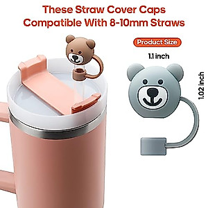 4 PCS Straw Covers Cap for Stanley Cup, Silicone Straw Tip Covers for Stanley 30 & 40 Oz Tumbler with Handle, Straw Toppers for Stanley Tumbler Cup