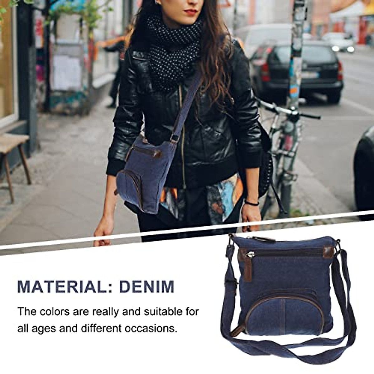 Denim Crossbody Bags for Women, Denim Purses for Women Travel Tote Bags Beach Bag Large Capacity Purse