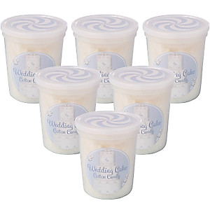 Wedding Cake Gourmet Flavored Cotton Candy (6 Pack) – Unique Idea for Holidays, Birthdays, Gag Gifts, Party Favors…