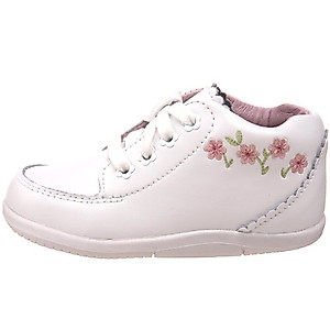 Stride Rite Baby Girls SRT Emilia First Walker Shoe, White, 3 infant