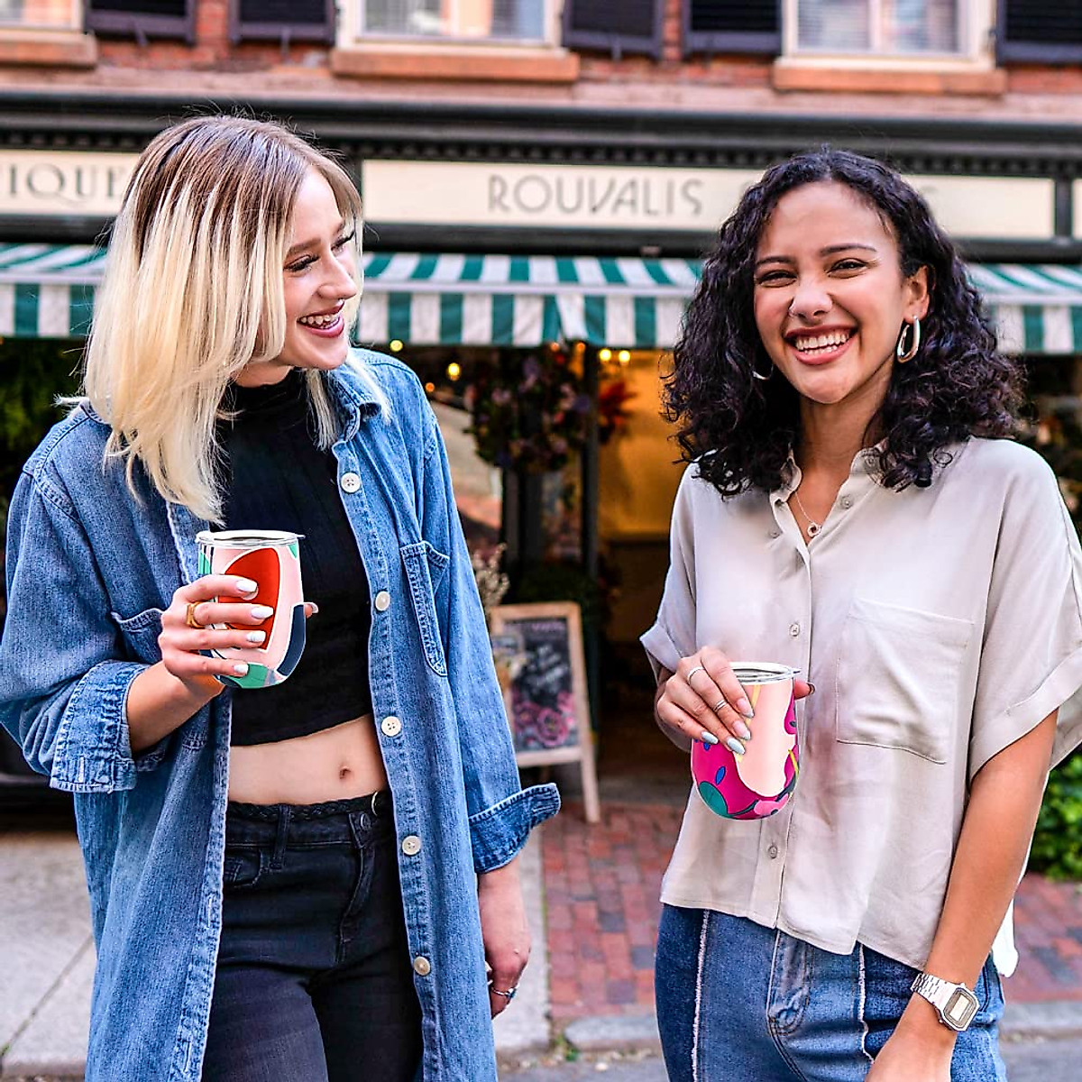 PLATINIUM Stainless Steel Wine Tumbler,12oz Vacuum Insulated Wine Tumbler with Lid,Stemless Wine Tumbler,Keep Cold & Hot,Leak-Proof,Dishwasher Safe,Perfect for Travel & Outdoors|Forest