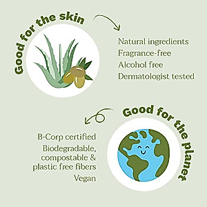 Mustela Baby Water Wipes with Organic Cotton & Aloe Vera - For Face & Body - Fragrance Free - Made with Compostable, Plastic Free & Biodegradable Fibers - EWG Verified - 60 ct.