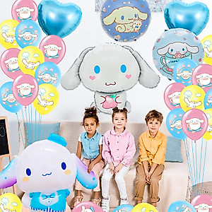 24Pcs Anime Balloon Kit Include 6 Aluminum Foil balloons, 18 Cartoon Latex Balloons Ideal for Kids Birthday Party, School Outdoor Activities, Indoor Room Outdoor Events Decor