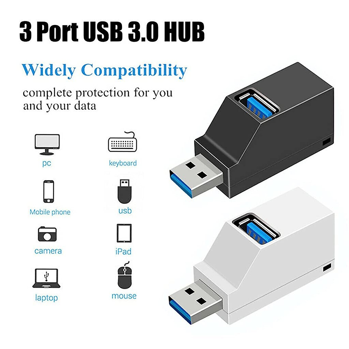WPYYI USB 3.0 HUB Adapter Extender Mini Splitter Box for PC Laptop Mobile Phone High Speed U Disk Reader (Color : A)