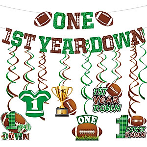 1St Year Down Football Party Decorations First Year Down Football Birthday Party Banner 1St Birthday Hanging Decorations One Year Down Football Birthday Football Birthday Party Decorations