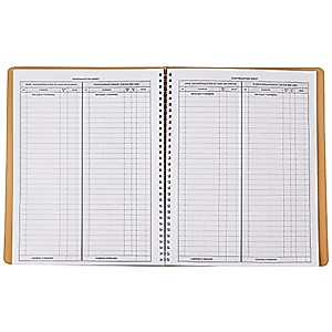 Dome 612 Bookkeeping Record, Tan Vinyl Cover, 128 Pages, 8 1/2 x 11 Pages