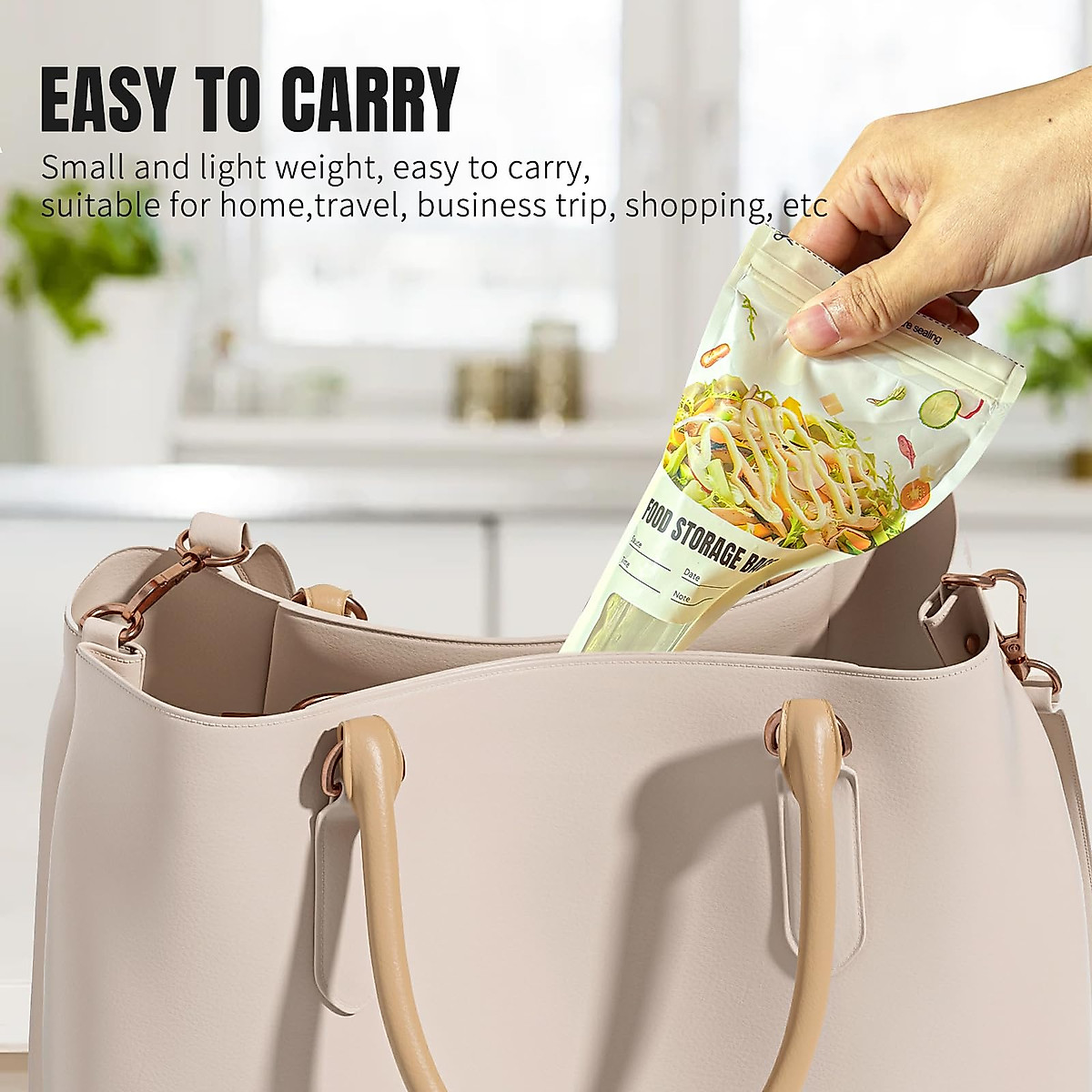 48 Pack Salad Dressing Container to Go, 3.5oz Small Disposable Food Storage Bag, Yogurt Applesauce Pouch, Snack Sauce Condiment Container, Nut Fruit Puree Storage Zipper Pouch for Lunch Boxes Picnics