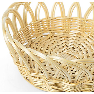 Vintiquewise 16 Inch Decorative Round Fruit Bowl Bread Basket Serving Tray, Large