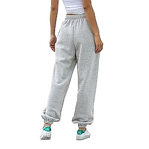 Gvraslvet Cinch Bottom Sweatpants for Women with Pockets Light Gray