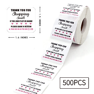 Littlefa If You Love it Let Me Know Stickers,Thank You for Your Order Sticker,Cute Small Business Envelopes Seal Stickers,Leave a Review Sticker for Business Packaging 500 PCS