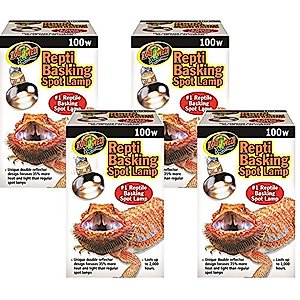 (4 Pack) Zoo Med Repti Basking Spot Lamps 100 watt for Reptiles