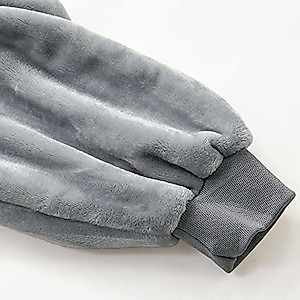 BEDELITE Fleece Wearable Blanket Hoodie with Sleeves and Pocket, Long Oversized Blanket for Women Men&Teen,plush size-Grey 53"x32"