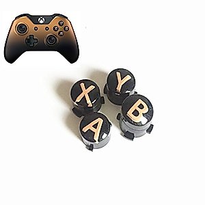 Replacement Bullet Buttons ABXY Mod Kit Levers Joystick for Xbox One S Slim Elite Controller (Bronze Gold)