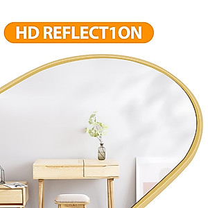 BONEWEI 64"x21" Big Wall Mirror with Stand Mounted for Bedroom/Cloakroom/Dorm Room/Bathroom/Living Room