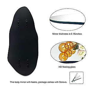 Irregular Mirror for Wall,Bathroom Mirrors for Vanity Entryway Living Room,Asymmetrical Body Mirror Frameless Mirror(32''x15'')