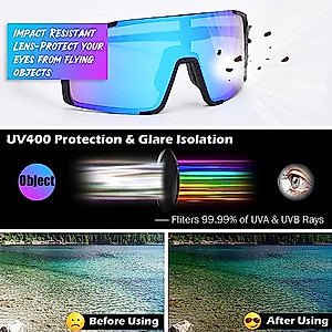 Semjar Sport Sunglasses Men Women,Polarized Cycling Softball Sun Glasses for Boys Girls,Pink Shield Visor Sunglasses for Bicycle Running Volleyball MTB Fishing