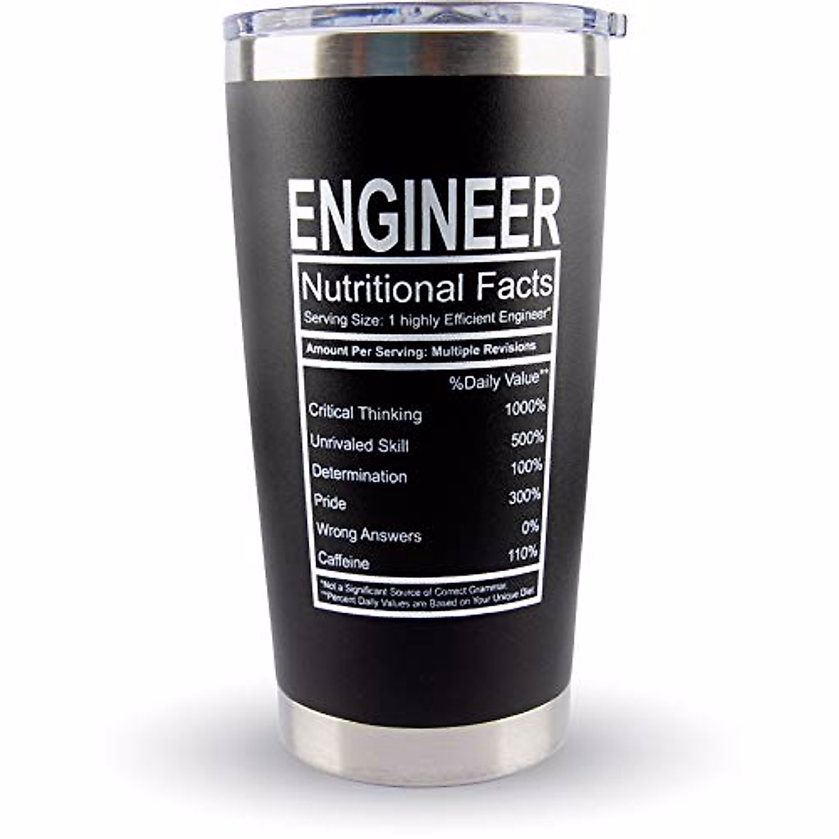 KLUBI Engineer Gifts - Large Travel Coffee Tumbler Mug 20oz - Funny Gift Idea for Mechanical, Electrical, Civil, Men, Women, Science, Nerd, Computer Programmer, Major, Grad