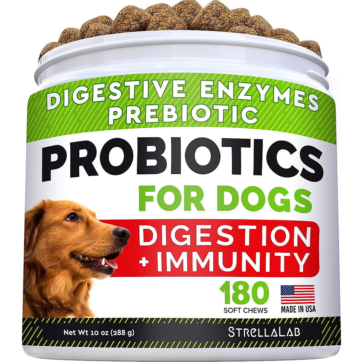 Dog Probiotics + Pumpkin for Dogs Bundle - Allergy, Gas, Diarrhea + Constipation, Food Sensitivity,Scoot - Digestive Enzymes + Prebiotics + Pure Pumpkin Powder - Immunity - 180ct + 8.1oz - Made in USA