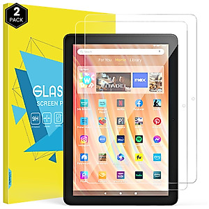 MoKo 2 Pack Sreen Protector for All-New Fire HD 10 & Fire HD 10 Plus - 10.1" (13th/11th Generation - 2023/2021 Release), Tempered Glass for Fire HD 10 Screen Protector, 9H Hardness, Glass