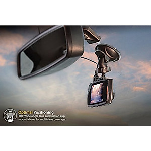 Scosche DDVR28G HD DVR Night Vision Suction Cup Dash Camera with 8GB micro-SD Card and 12V Power Adapter for most Cars, Trucks, and SUV’s