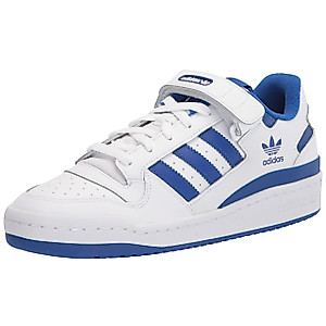 adidas Men's Forum Low Sneaker, White/White/Team Royal Blue, 10.5