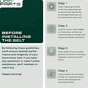 UDC Parts Mower Deck Belt 539114557 / Kevlar Cord / 154.00 inches/for Husqvarna Craftsman Poulan