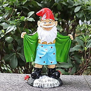 Tirifer 5.9inch/15cm Funny Garden Gnome Statue, Creative Resin Dwarf Garden Statue Decoration, Outdoor Sculpture Garden Figurine Art Garden Decoration for Lawn Yard Balcony Porch Patio Ornament Decor