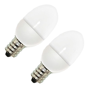 GE C7 LED Light Bulb, Night-Light Plug-In Units, Soft White Finish, 0.5-Watt, Candelabra Base, 2-Pack