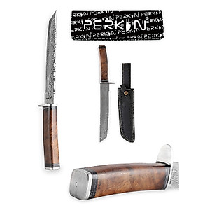 Perkin - Handmade Damascus Hunting Knife - Tanto Balde