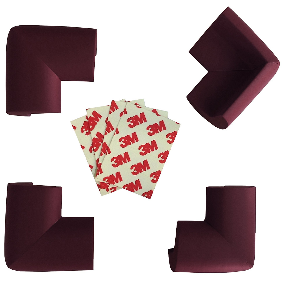 Premium Corner Guards from Bow-Tiger™ - 16 Corner Cushion Bumpers - Extra Dense Safety Foam Furniture and Table Protectors - Coffee