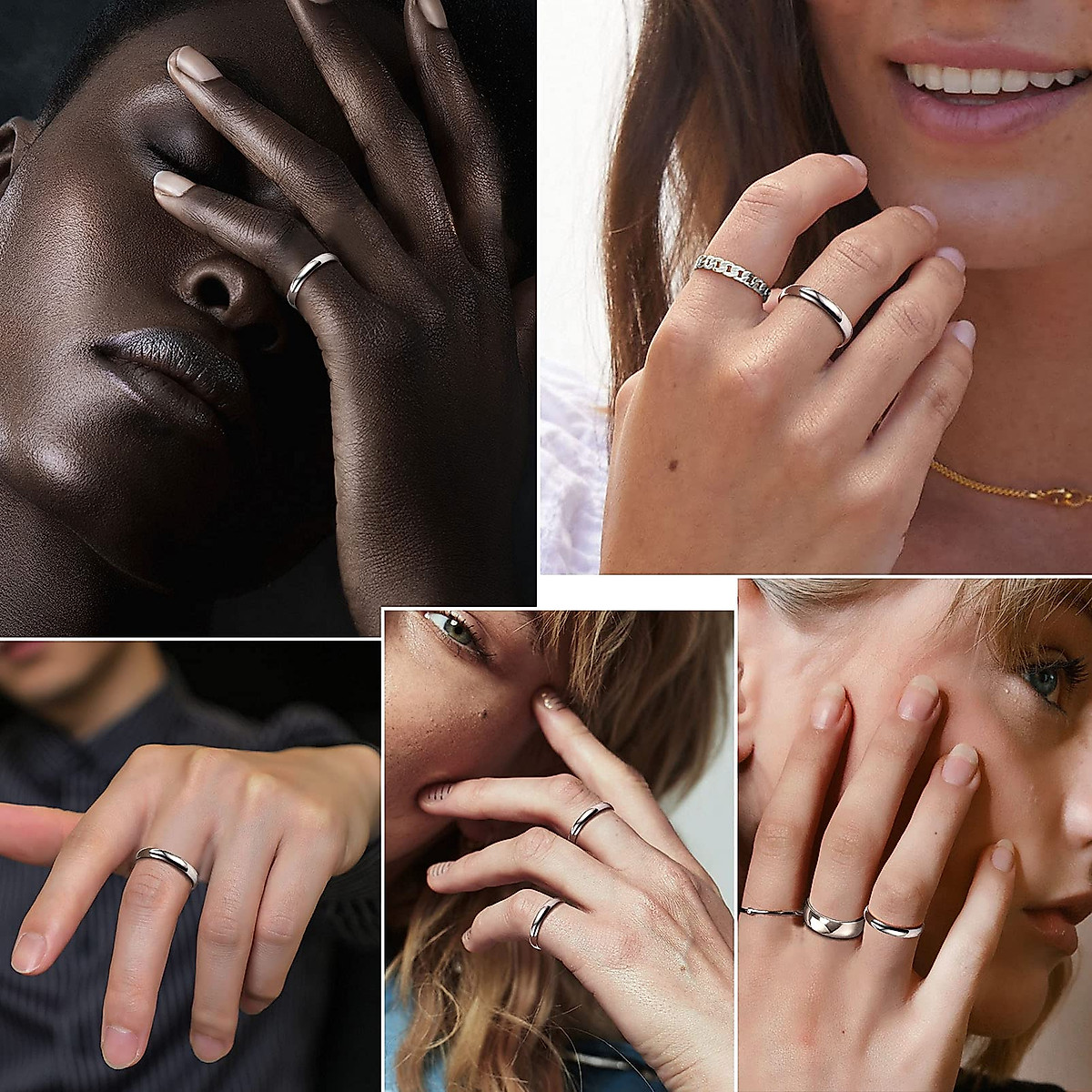 PROSILVER Anniversary Rings Size 7 Silver Wedding Band Women Ring