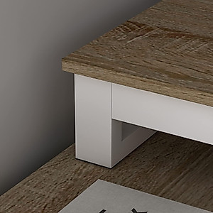 Computer Desk for Home and Office Corner Desk with 3 Drawers and 2 Shelves, 55 Inch Large L-Shaped Computer Disk and Writing Table - Walnut