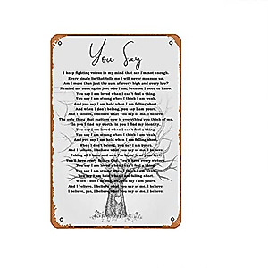 You Say Lauren Daigle Song Lyrics Poster Look Up Child Music Album Canvas Lauren Daigle Music Poster Lauren Daigle Song Poster Gift Art Print Wall Art Metal Painting 12x8 Inch Vintage Tin Sign Art Print Décor